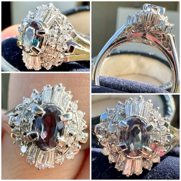 Jewelry | Rare Solid Platinum Genuine Alexandritesdiamond High End Ring ...